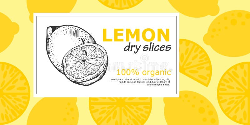 Banner with Lemon Label. Vector Packaging Design. Stock Vector ...