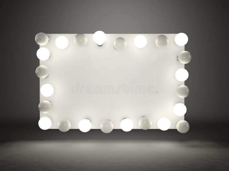 Banner with light bulbs stock illustration. Illustration of billboard ...