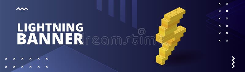 Banner with Lightning for Print and Design. Vector Illustration. Stock ...