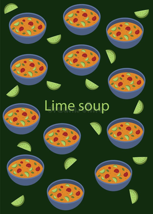 Banner of lime soup stock vector. Illustration of cuisine - 266288673