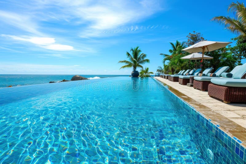 Banner with Luxury Villa with Large Swimming Pool Stock Photo - Image ...