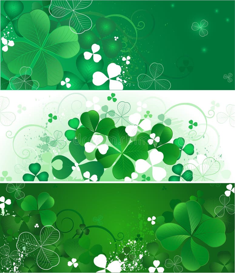 Banner with the Magic Clover Stock Vector - Illustration of four, leaf ...