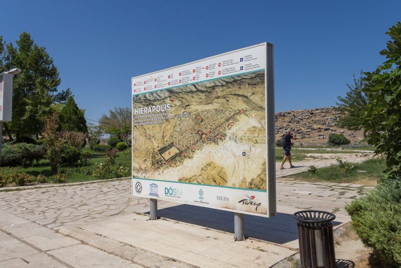 Banner Map of the Ancient City of Hierapolis in Turkey Editorial Stock ...