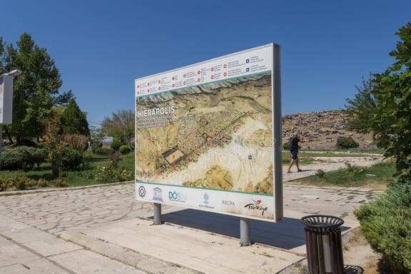 Banner Map of the Ancient City of Hierapolis in Turkey Editorial Stock ...