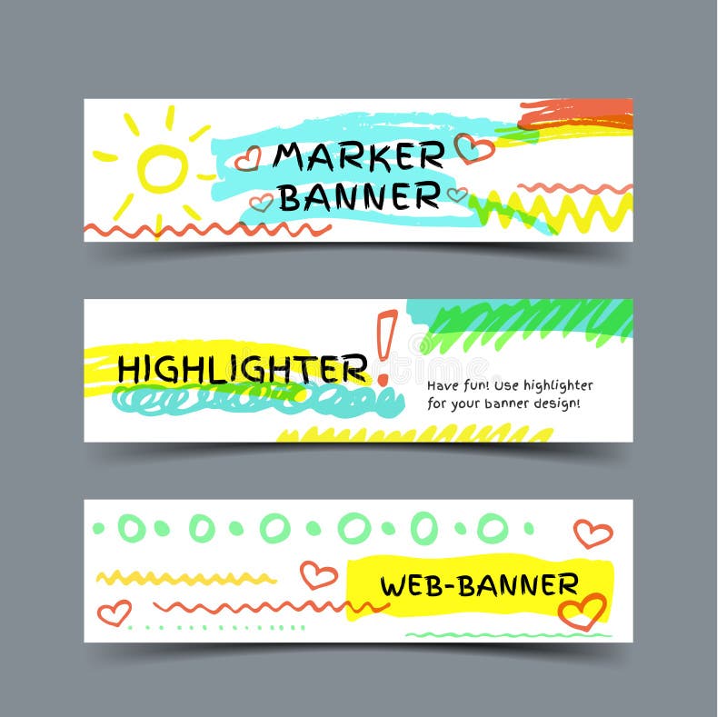 Banner with marker strokes stock vector. Illustration of sale - 63572775