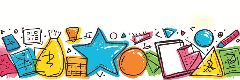 Banner with Math Bright Multicolored Elements and Symbols, Calculus for ...