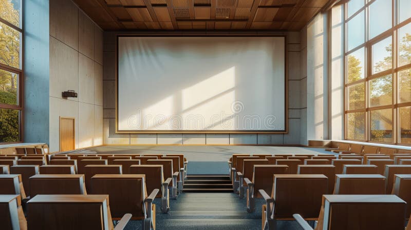 Banner Mockup Featuring an Empty University Lecture Hall with Chairs ...