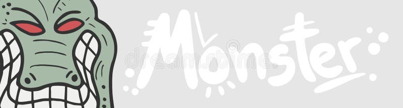 Banner monster stock vector. Illustration of crocodile - 41029560