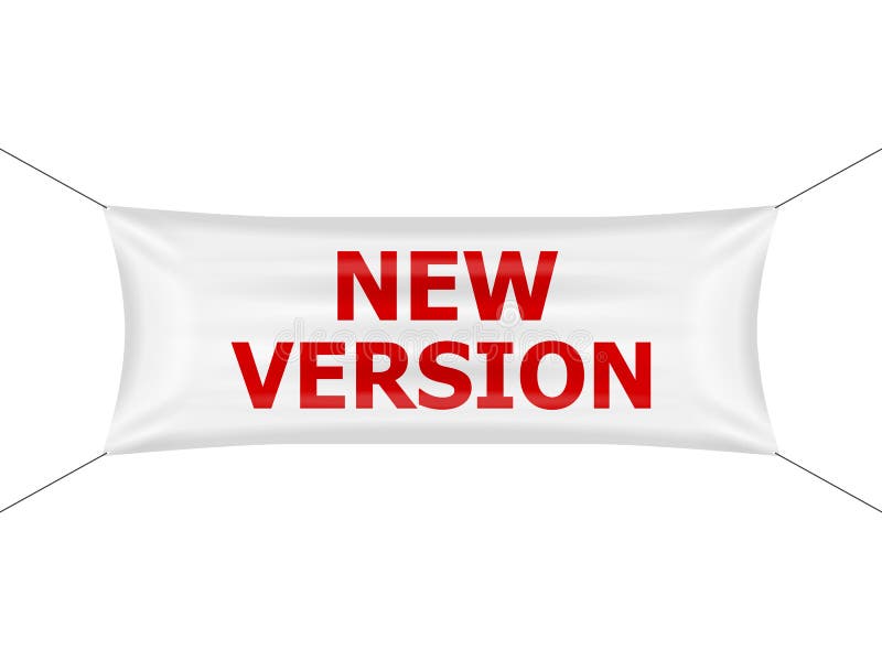 Banner new version stock vector. Illustration of flag - 209653178