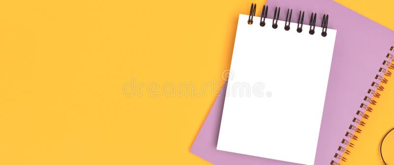 Banner with Notepad Mockup and Copybook. Stock Photo - Image of mockup ...