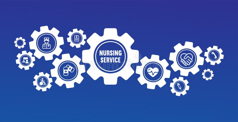 Banner Nursing Service Vector Illustration Symbol with the Icon of ...