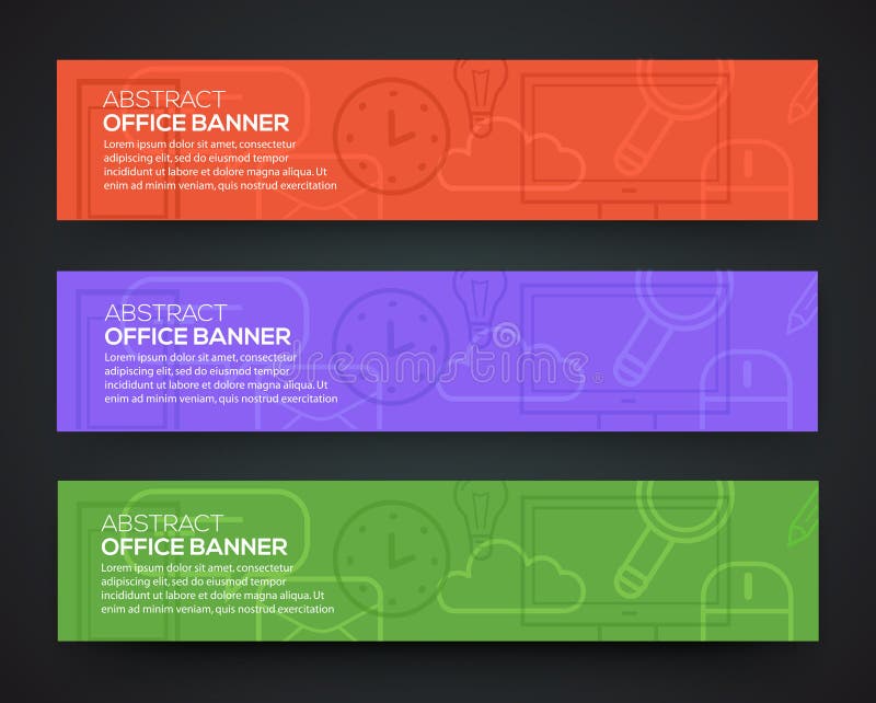 Banner office theme stock vector. Illustration of design - 57622955