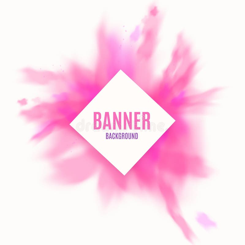 Banner with Paint Powder or Ink Splash Realistic Vector Illustration ...