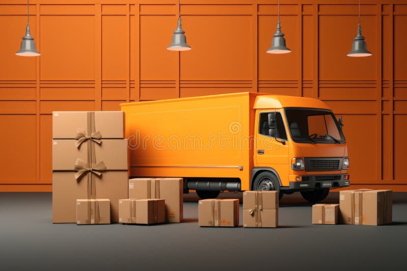 Banner for Parcels Delivery Company. Generative AI Stock Photo - Image ...