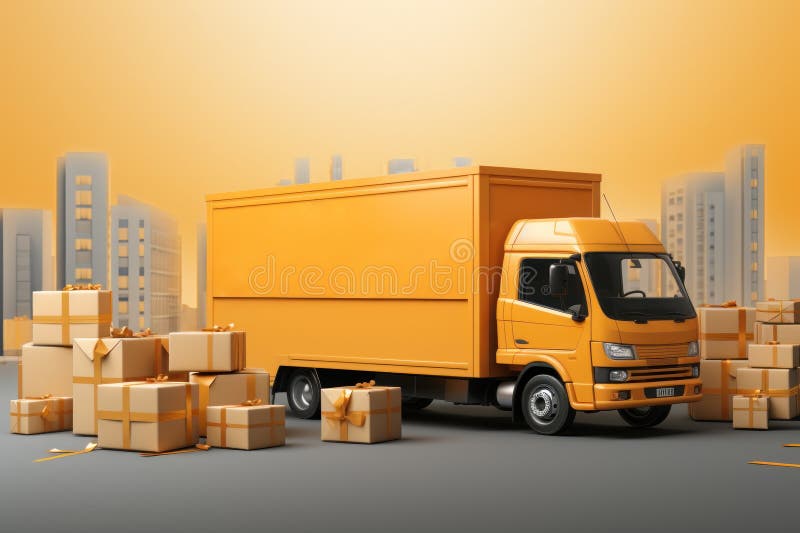 Banner for Parcels Delivery Company. Generative AI Stock Photo - Image ...