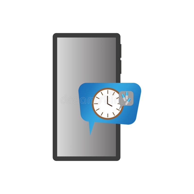 Banner with Phone Message Clock. Mobile Phone Vector. Timer ...