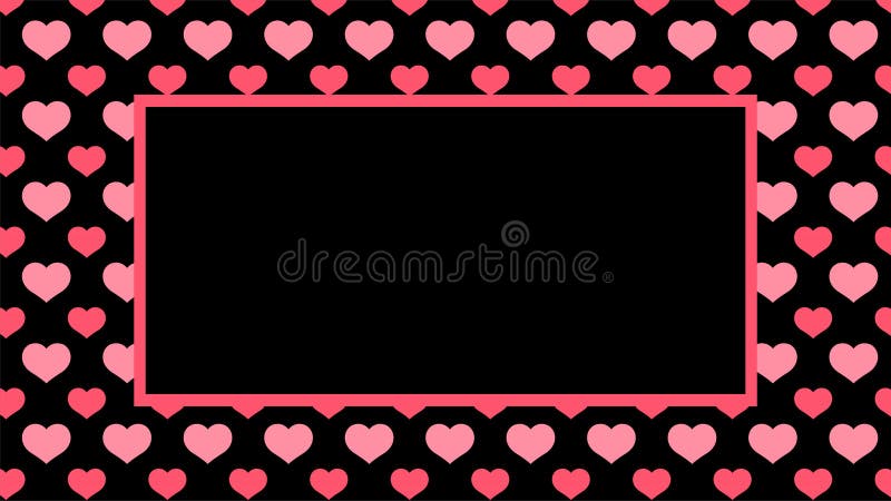 Banner Pink Black Heart Pattern for Background, Black Pink Frame with ...