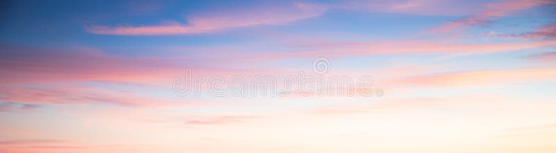 Banner of Pink Sunset Sky Background Stock Image - Image of landscape ...