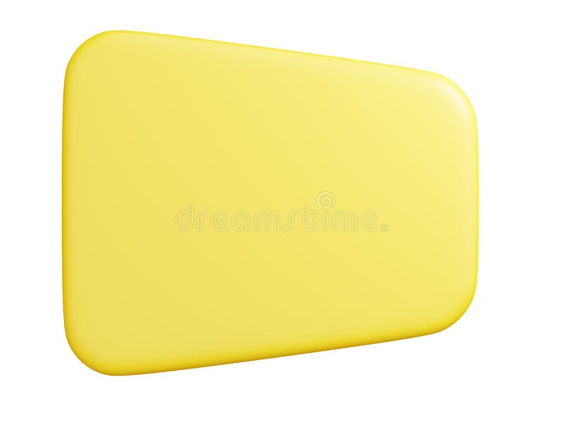 Banner Plate 3d Render - Rectangular Shaped Yellow Plaque with Empty ...
