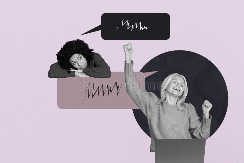 Banner Pop Collage of People Speaking Comments Textbox on Pink Color ...