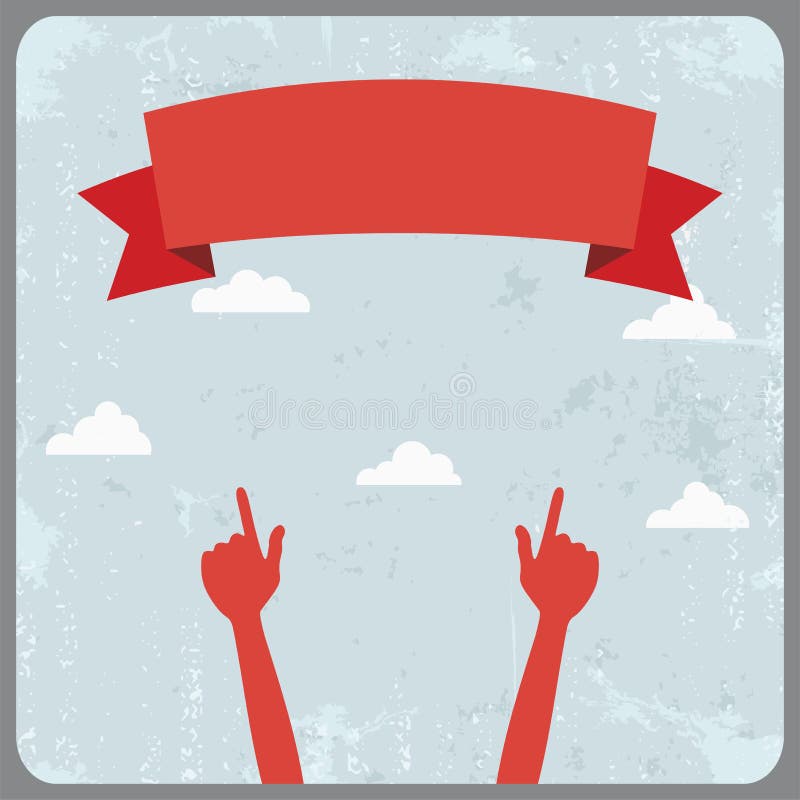 Banner Poster with Hands Background Template. Vector Illustration ...