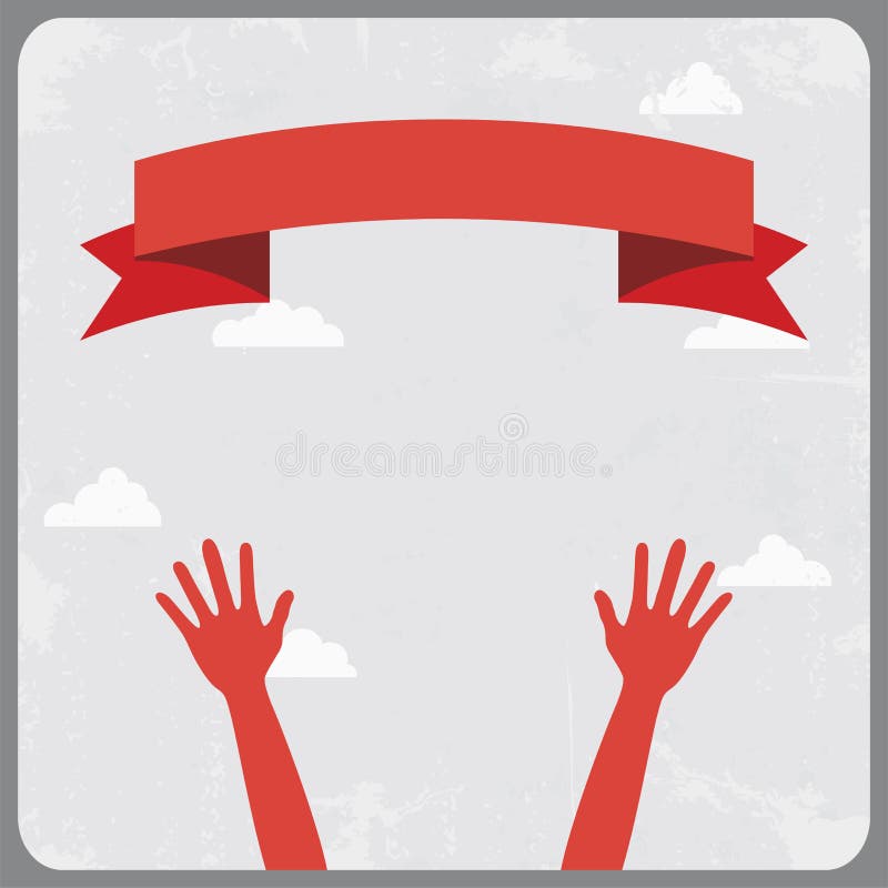 Banner Poster with Hands Background Template. Vector Illustration ...