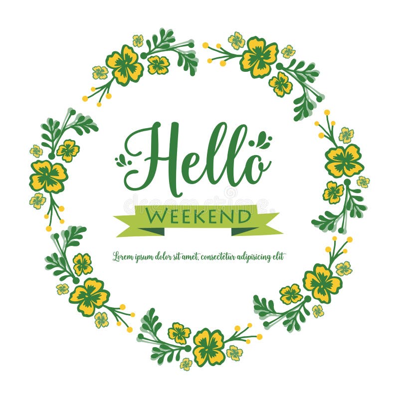 Banner or Poster for Hello Weekend, with Design Element of Yellow ...