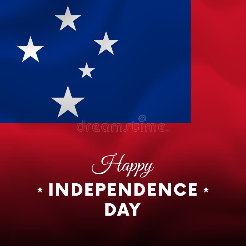 Banner or Poster of Samoa Independence Day Celebration. Waving Flag ...