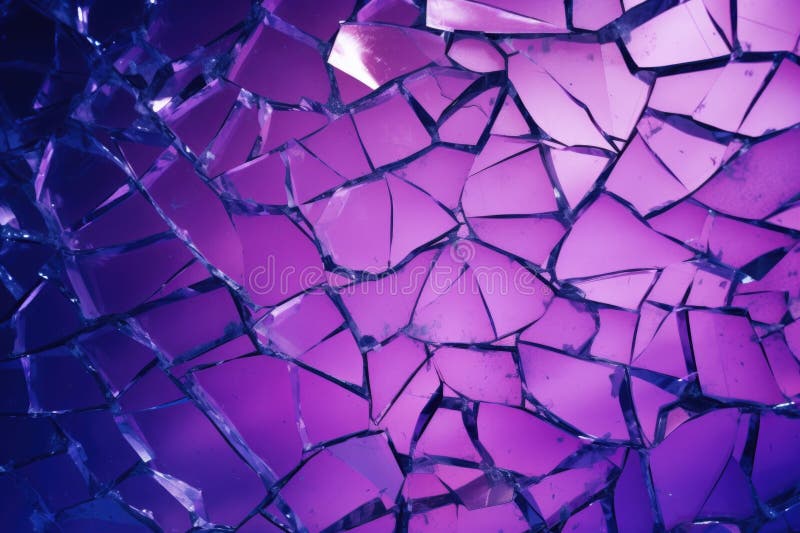 Banner with Purple Broken Glass, Texture Stock Illustration ...