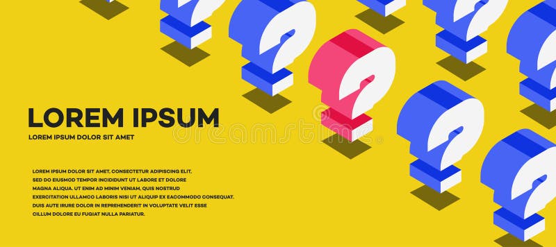Question Vector Banner Isometric Style Stock Vector - Illustration of ...