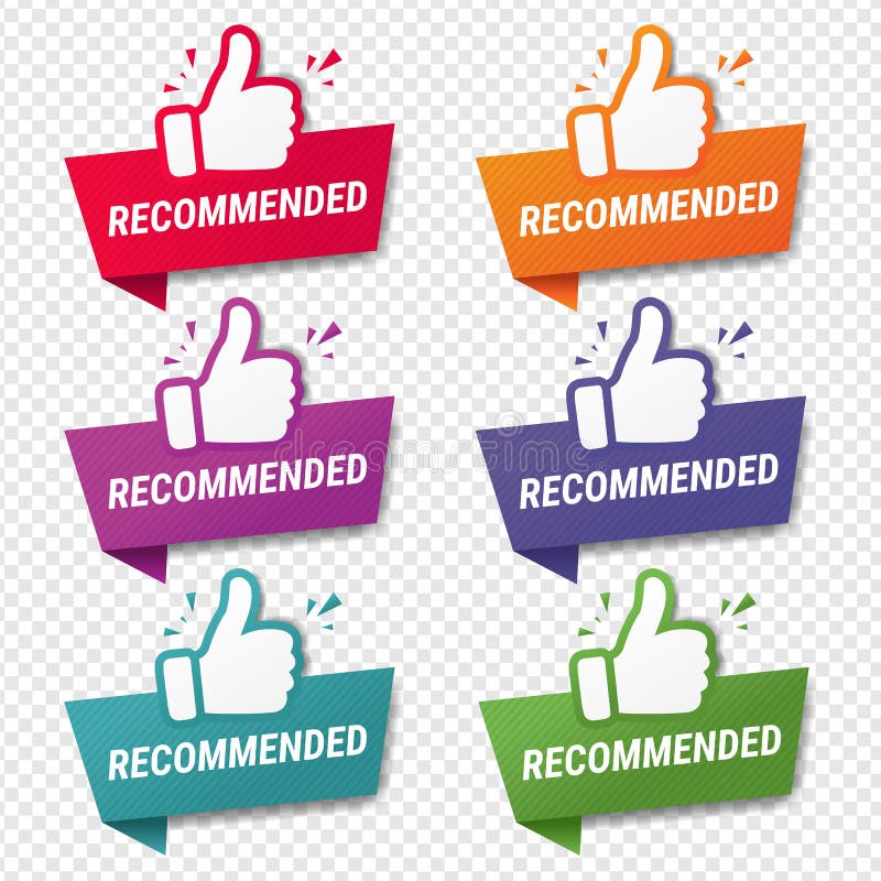 Red Banner Recommended with Thumbs Up Transparent Background Stock ...