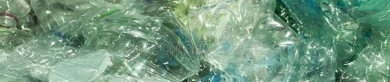 Banner with Recycling of Plastic Transparent Water Bottles. Conscious ...