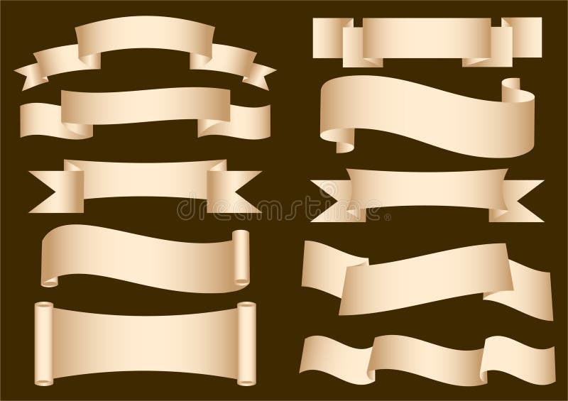 Old ribbon banner set stock vector. Illustration of dirty - 16292126