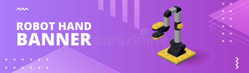Banner with Robot Hand for Print and Design. Vector Illustration. Stock ...