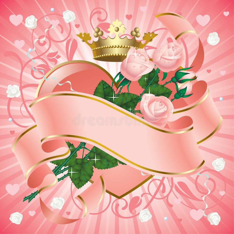 Banner with roses stock vector. Illustration of gift, banner - 4879147