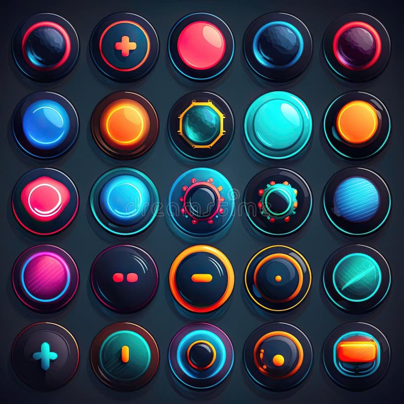 Banner Round Game Button Ai Generated Stock Illustration - Illustration ...