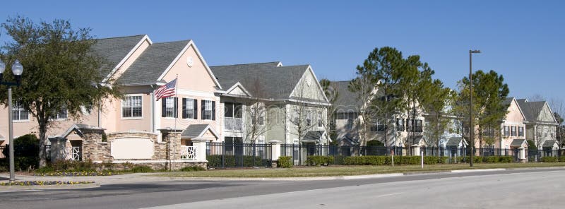 Banner Row stock image. Image of condominium, house, dwelling - 13100635