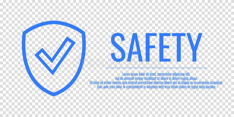 Banner Safety First. Vector Illustration with Word SAFETY on a ...
