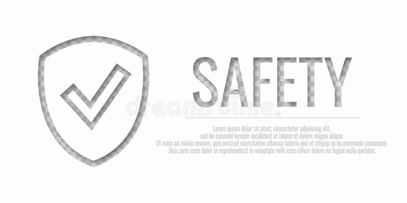 Banner Safety First. Vector Illustration with Word SAFETY on a ...