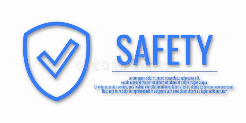 Banner Safety First. Vector Illustration with Word SAFETY on a White ...