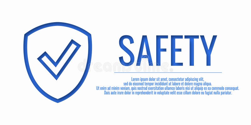 Banner Safety First. Vector Illustration with Word SAFETY on a White ...