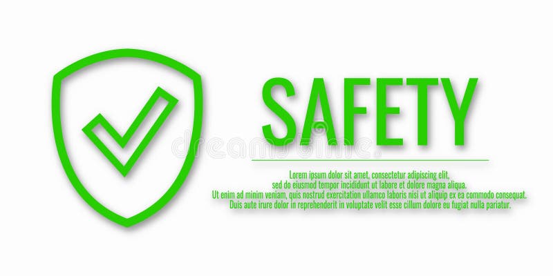 Banner Safety First. Vector Illustration with Word SAFETY on a White ...