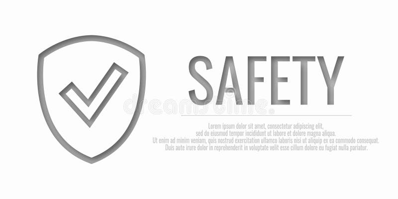 Banner Safety First. Vector Illustration with Word SAFETY on a White ...