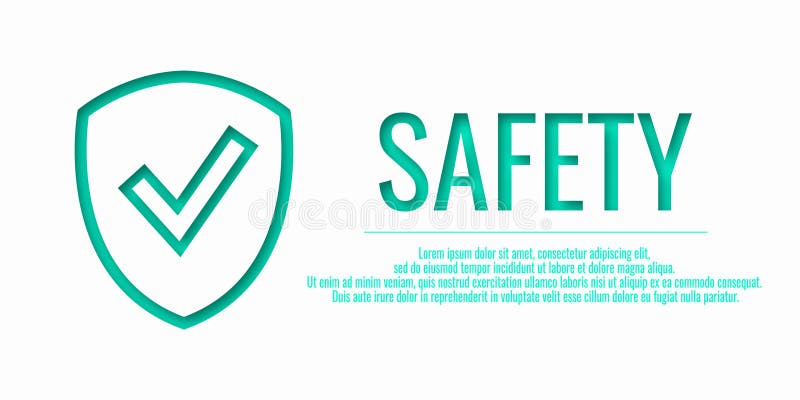 Banner Safety First. Vector Illustration with Word SAFETY on a White ...
