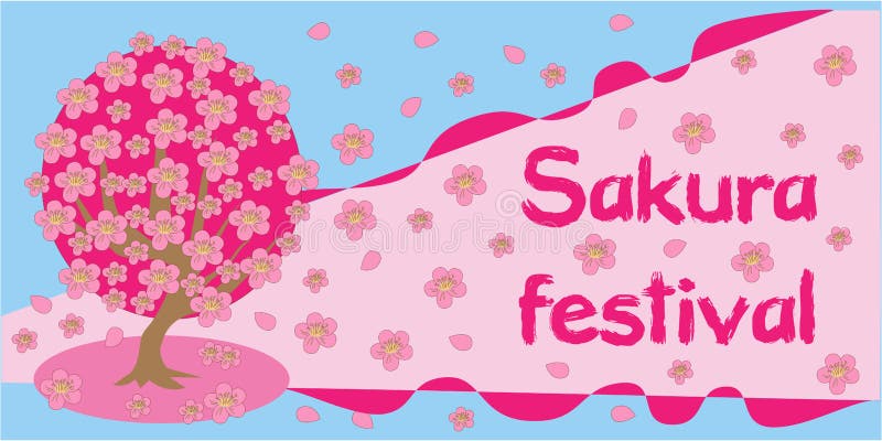 Banner sakura festival stock vector. Illustration of advertising ...