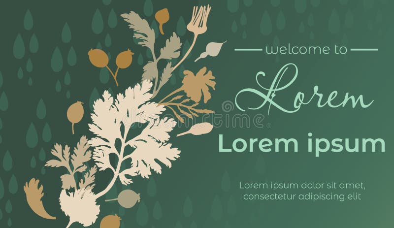 Banner with Sample Text and Floral Composition Stock Vector ...