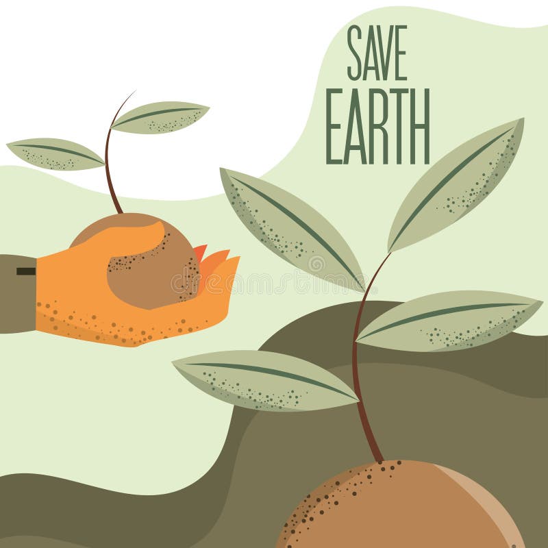 Banner of save earth stock vector. Illustration of ecological - 229218981