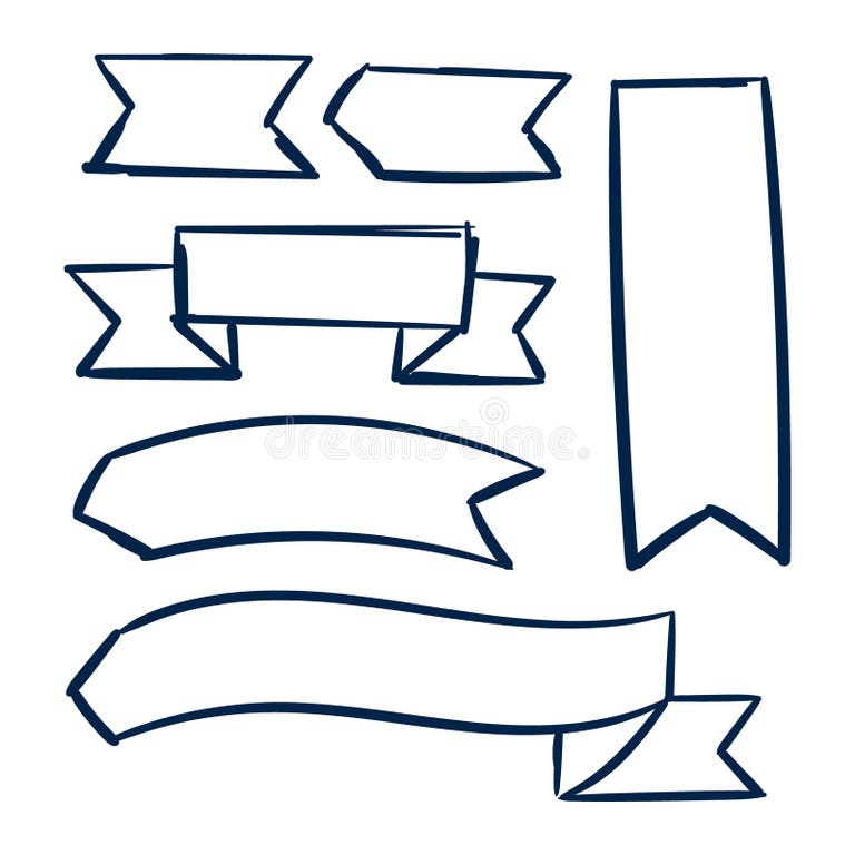 Banner Scribble. Hand Drawn Banner Scribbles Set Vector Scribble Pen ...