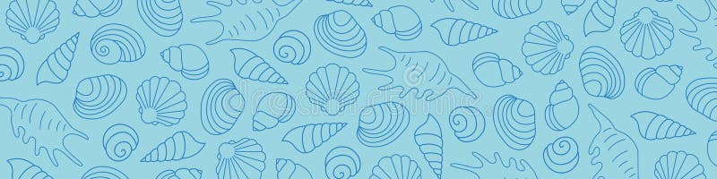 Banner with Sea Shells Pattern Stock Vector - Illustration of design ...