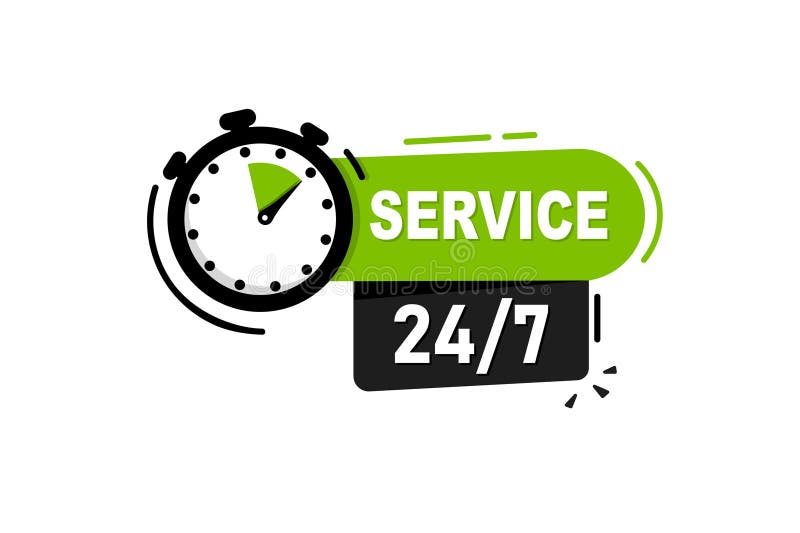 Banner 24/7 Service Vector Icon Stock Vector - Illustration of service ...